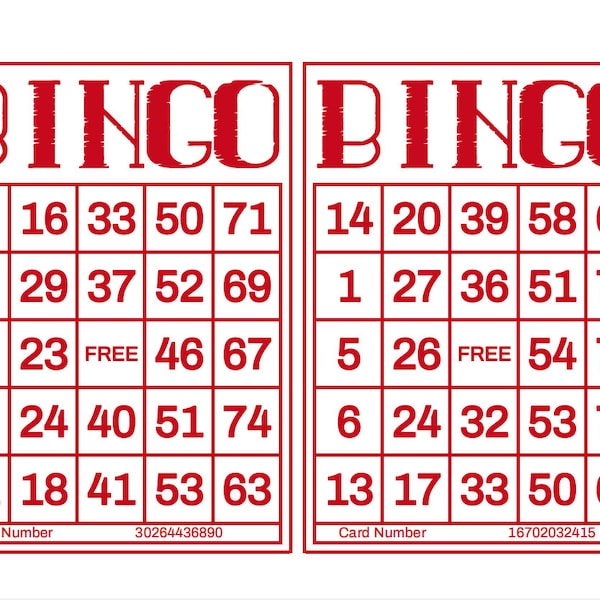Free Large Printable Bingo Cards - Etsy