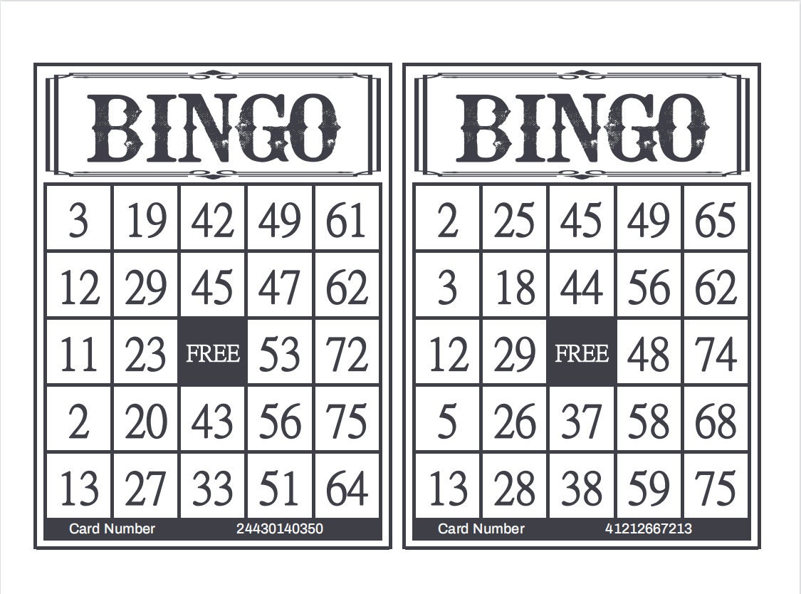 Tarjetas de bingo clásicas de 75 bolas, descarga instantánea imprimible ...