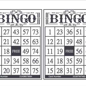 75 Balls Classic Bingo Cards Printable Instant Download 1200 Cards 2 ...
