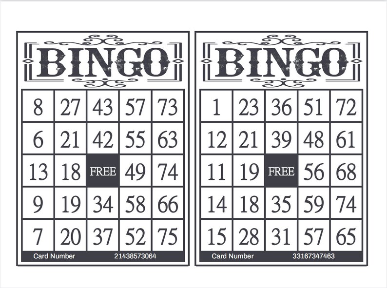 75 Balls Classic Bingo Cards Printable Instant Download 1200 Cards 2 ...