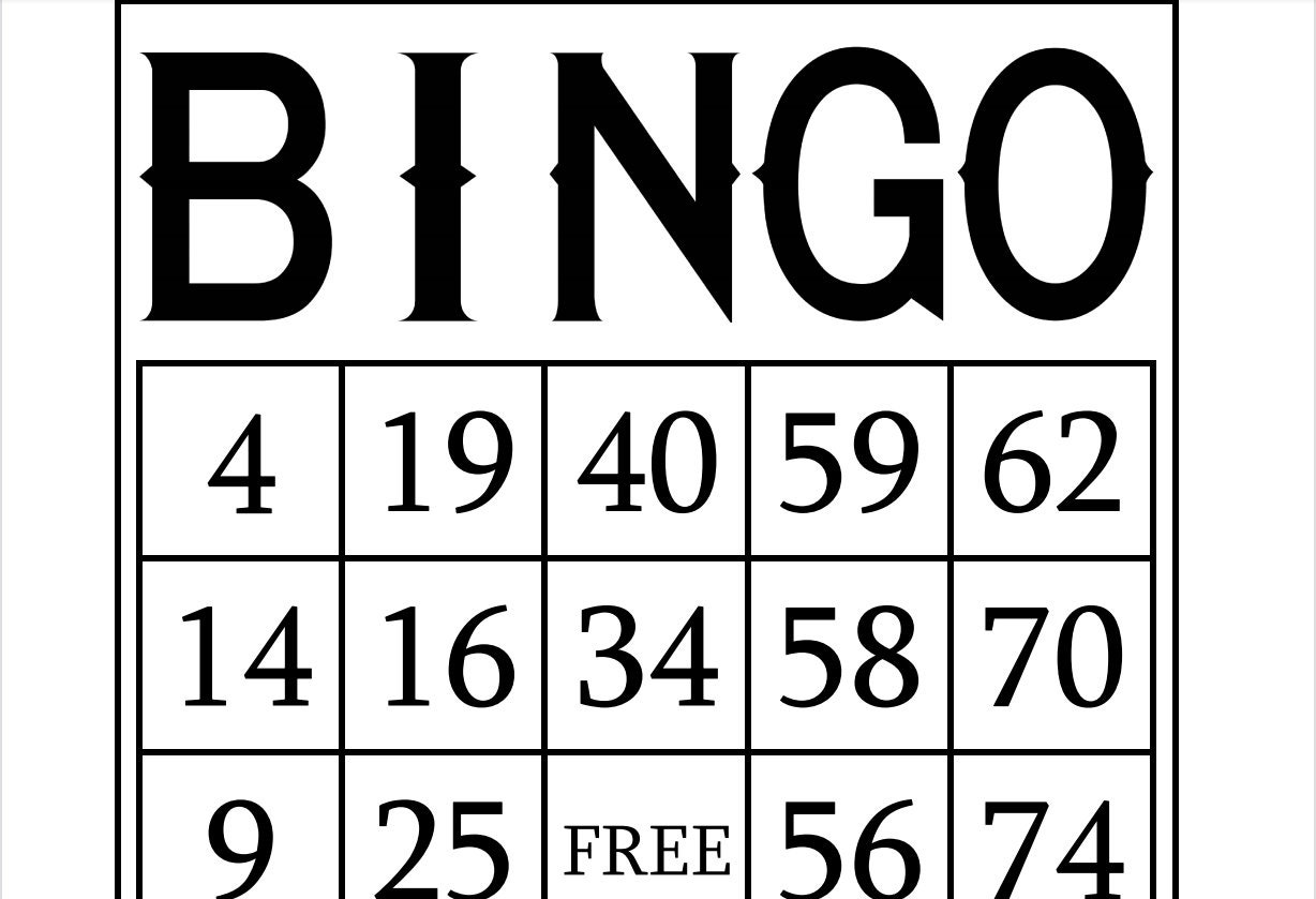 1200 Printable Bingo Cards, 1 per Page, Minimalist PDF Format for All ...