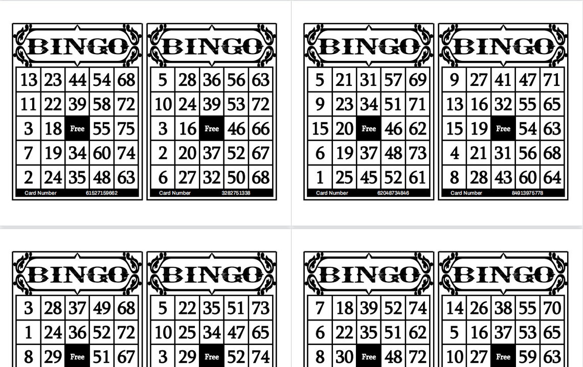 75 Balls Classic Bingo Cards Printable Instant Download 1200 Cards per ...