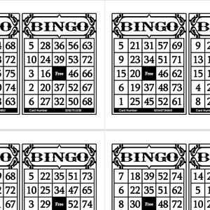 75 Balls Classic Bingo Cards Printable Instant Download 1200 Cards per ...