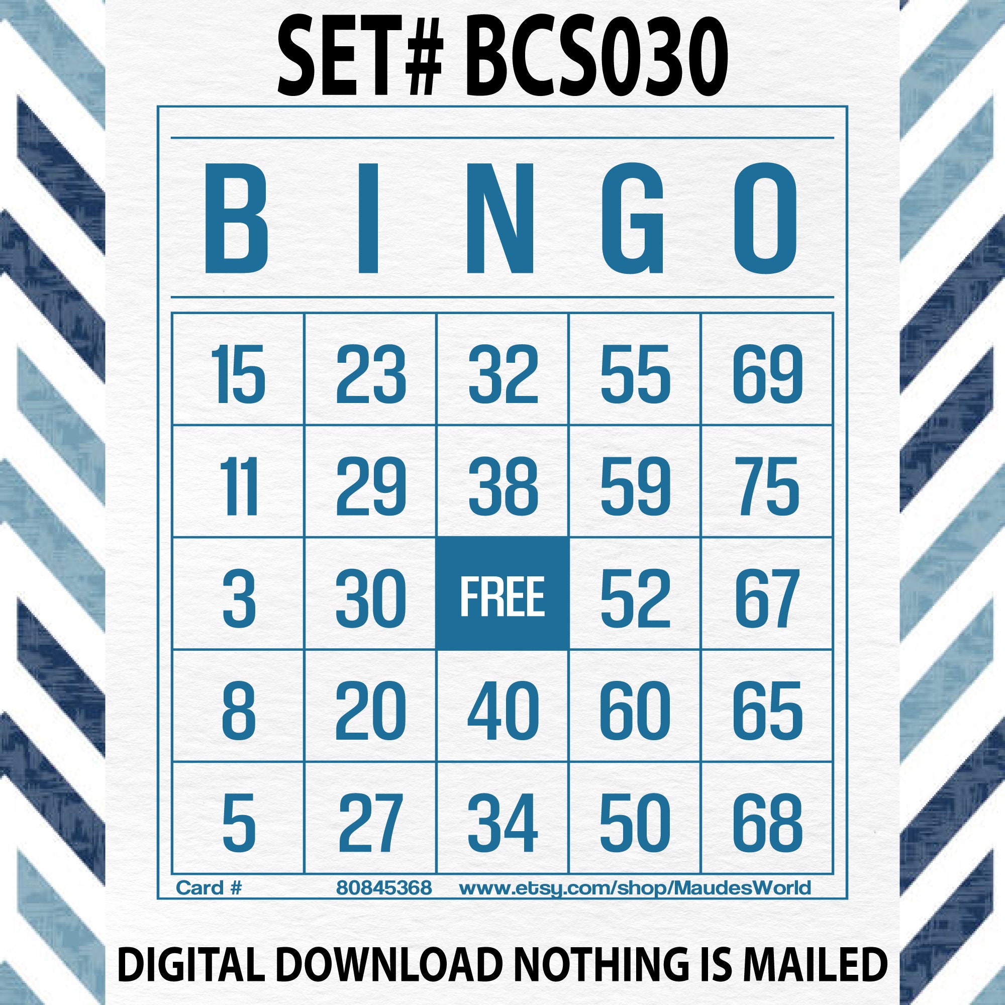 1200 Cards + 100 Cards Free Printable Bingo, 1 per Page, Large ...