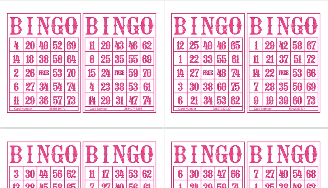 1200 Printable Bingo Cards, 2 per Page, Large, Activities for Seniors ...