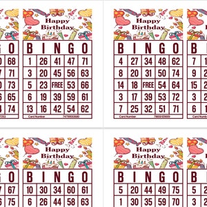 1200 Printable Bingo Cards, 2 per Page, Large, Birthday Bingo Game ...