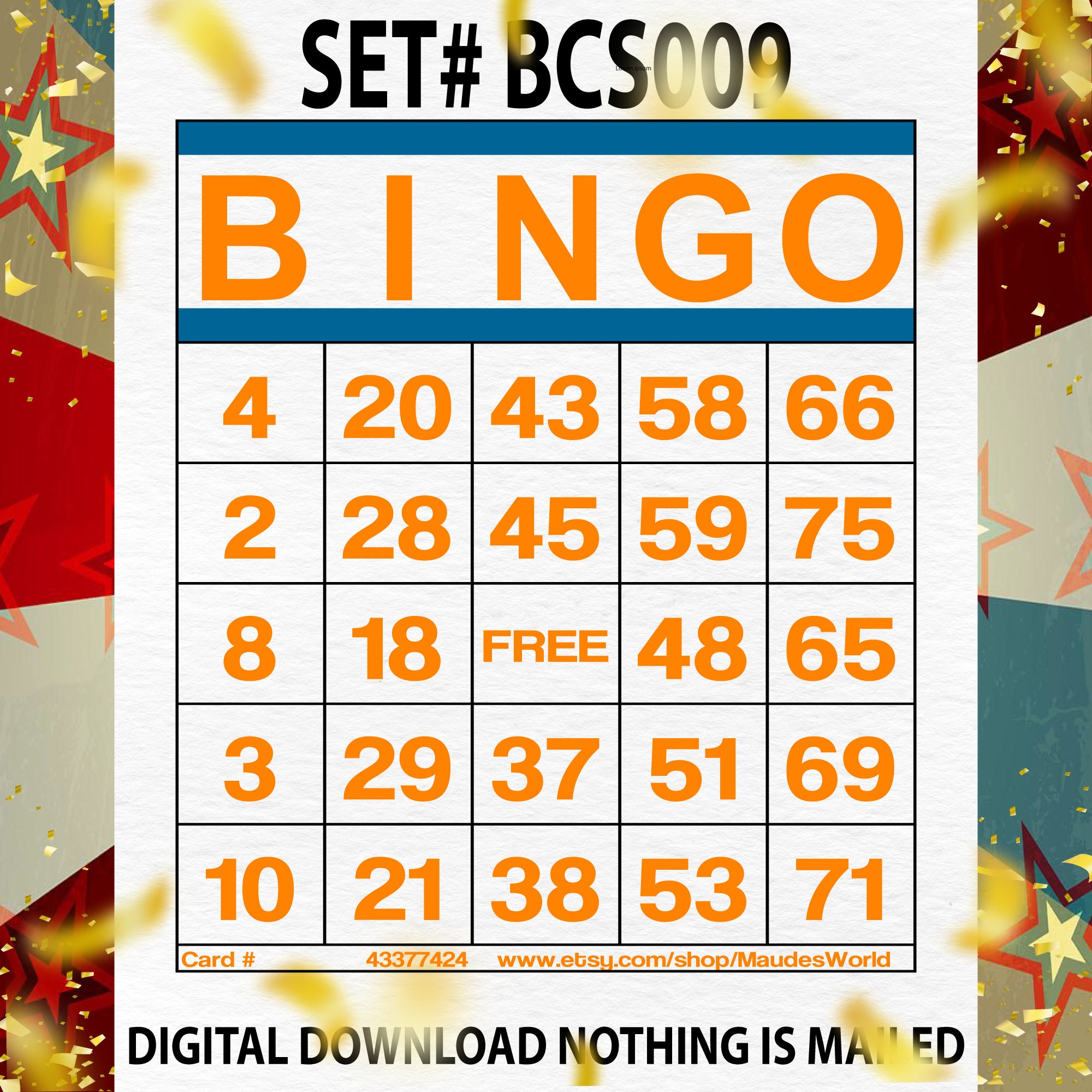 1200 Cards + 100 Cards Free Printable Bingo, 1 per Page, Large ...
