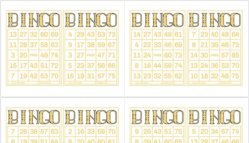 1200 Printable Bingo Cards, 2 per Page, Large, Activities for Seniors ...