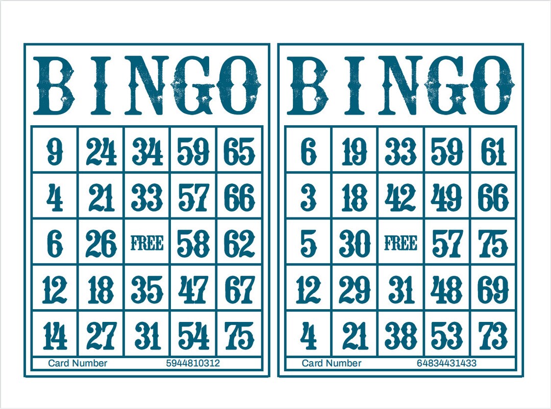 1200 Printable Bingo Cards, 2 per Page, Large, Activities for Seniors ...