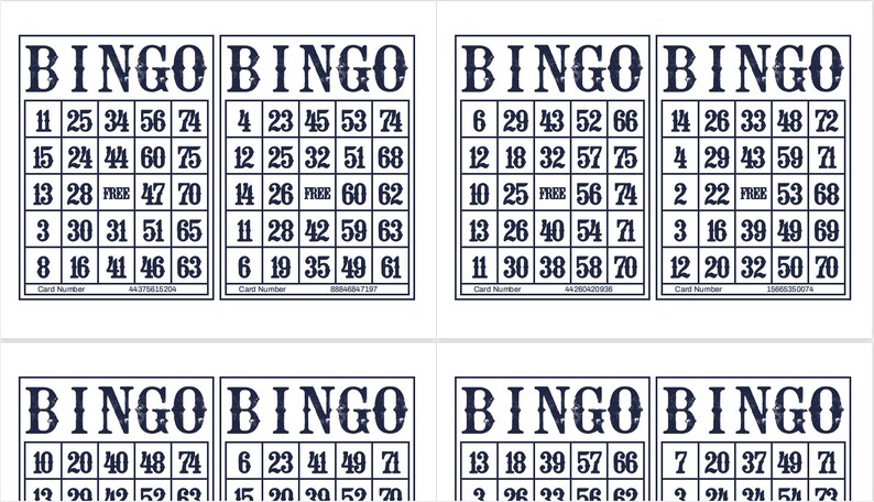 1200 Printable Bingo Cards, 2 per Page, Large, Activities for Seniors ...
