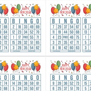 1200 Printable Bingo Cards, 2 per Page, Large, Birthday Bingo Game ...