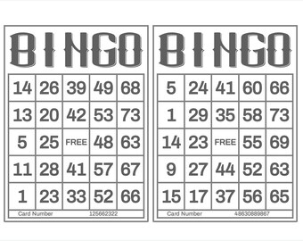 1200 Printable Bingo Cards 2 per Page Large Activities for - Etsy