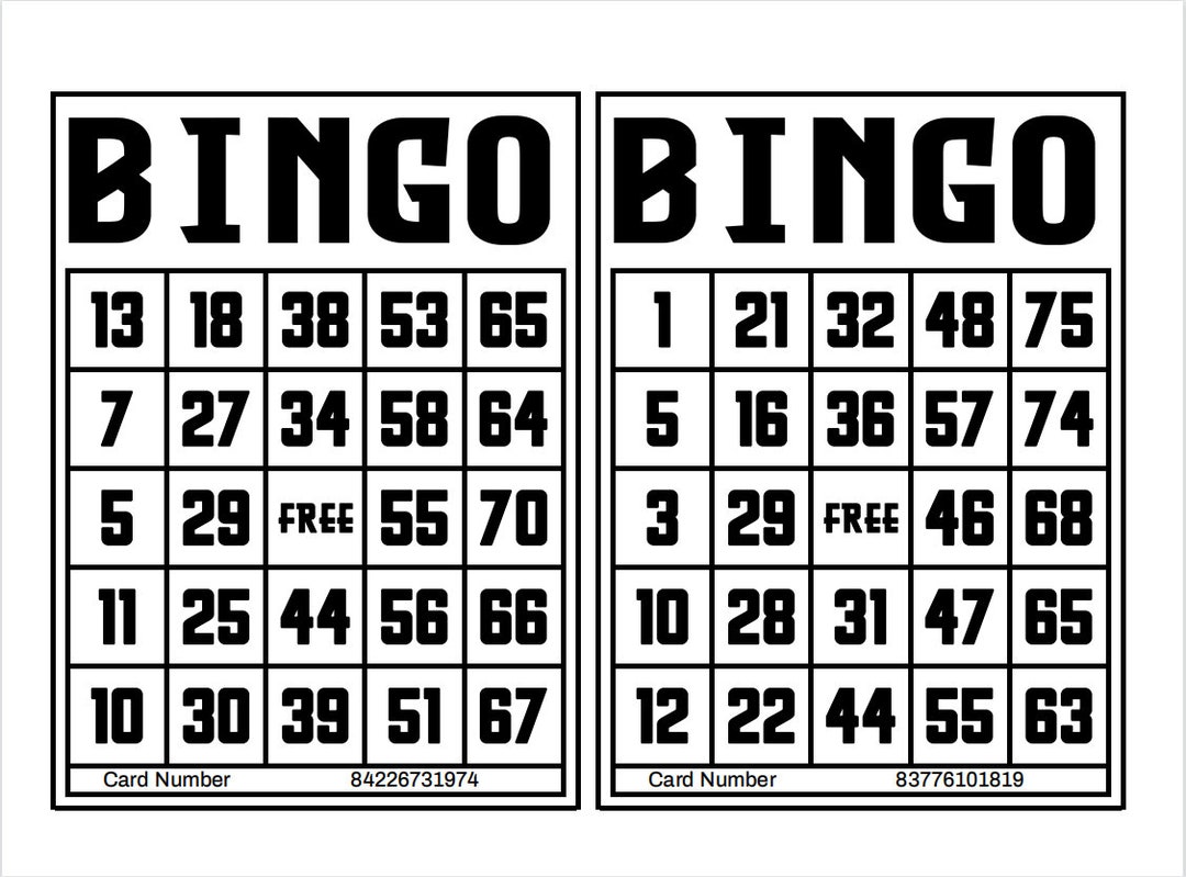 1200 Printable Bingo Cards, 2 per Page, Large, Activities for Seniors ...