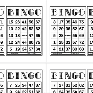 1200 Printable Bingo Cards, 2 per Page, Large, Activities for Seniors ...