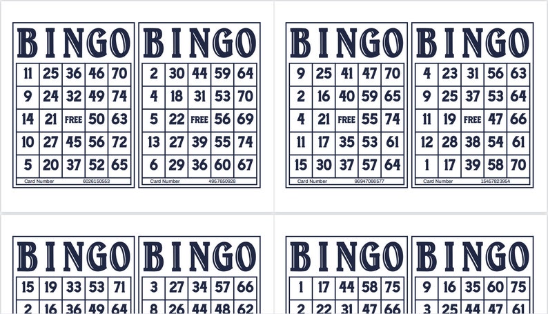 1200 Printable Bingo Cards, 2 per Page, Large, Activities for Seniors ...