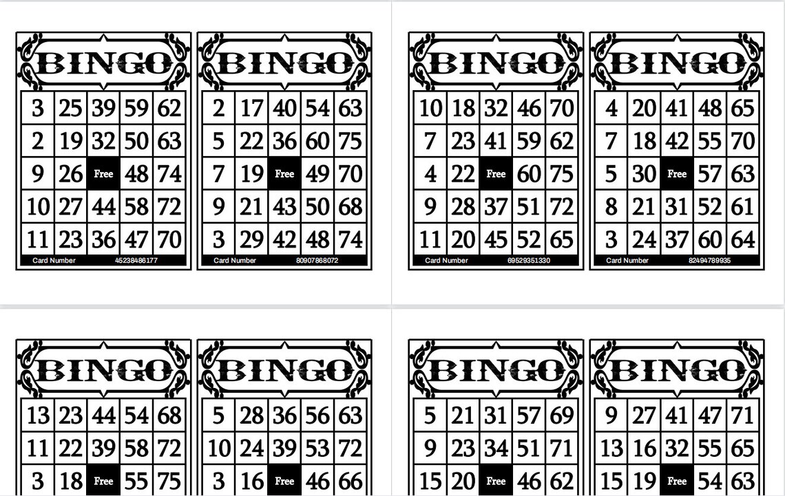 75 Balls Classic Bingo Cards Printable Instant Download 1200 Cards per ...