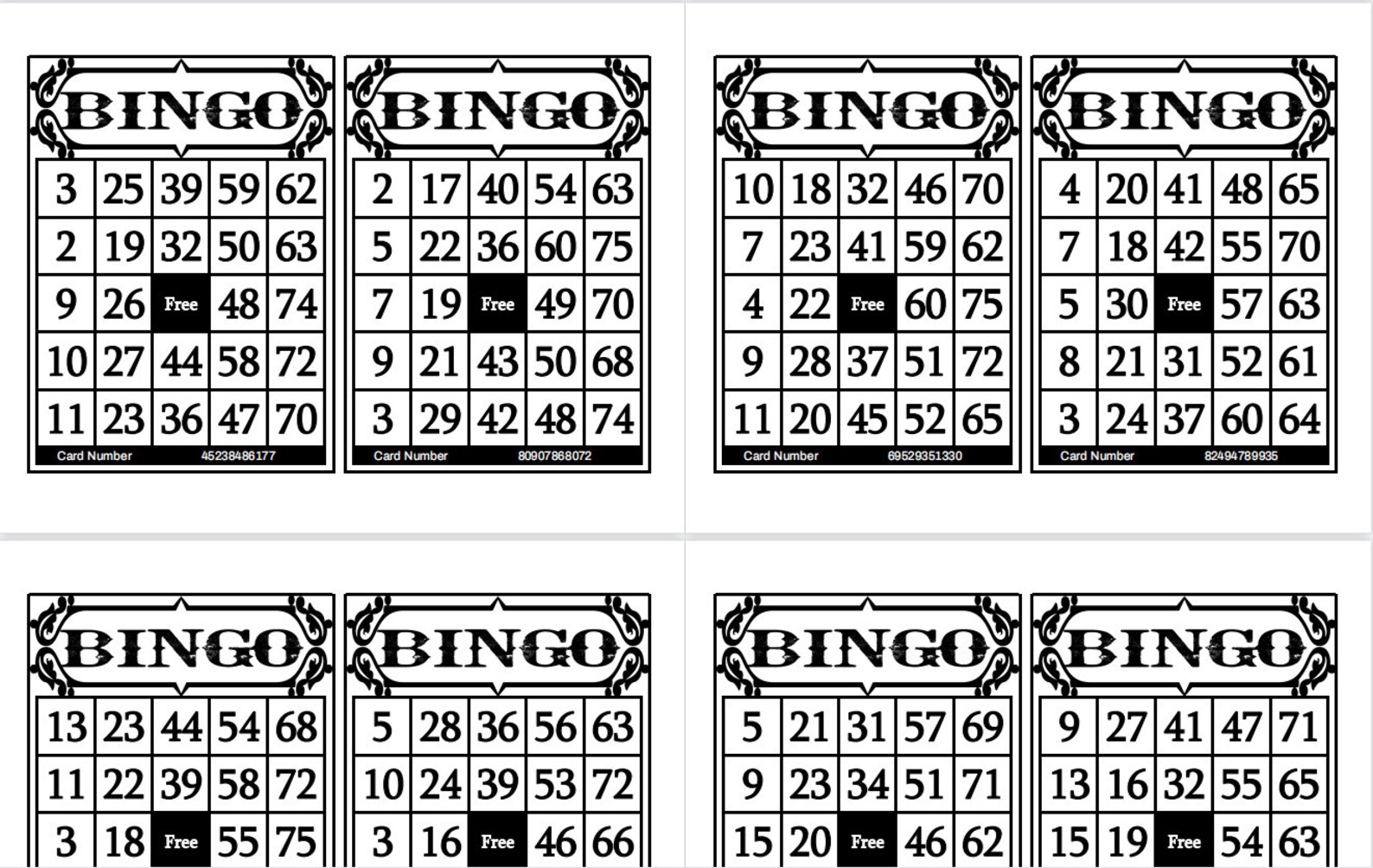 75 Balls Classic Bingo Cards Printable Instant Download 1200 Cards per ...
