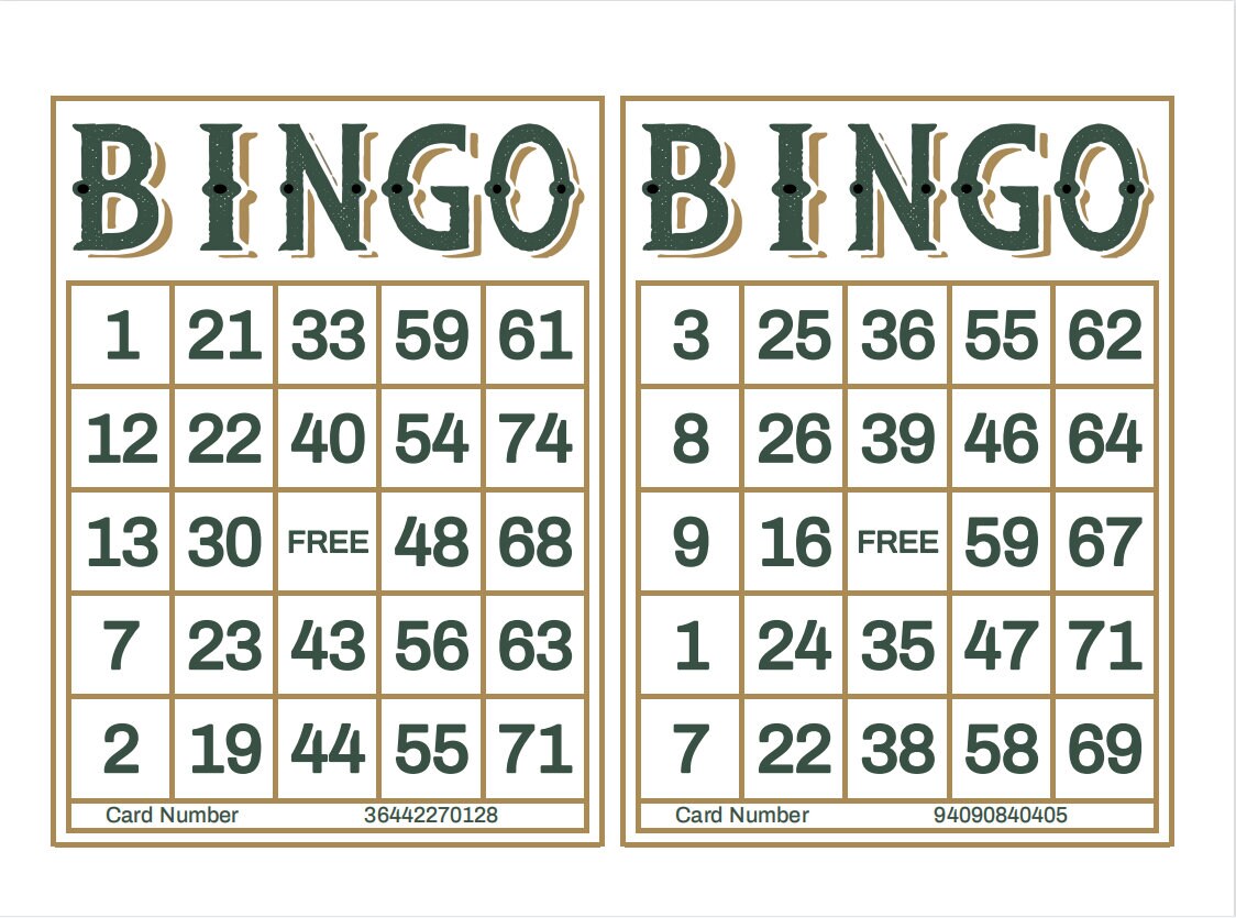 1200 Printable Bingo Cards, 2 per Page, Large, Activities for Seniors ...