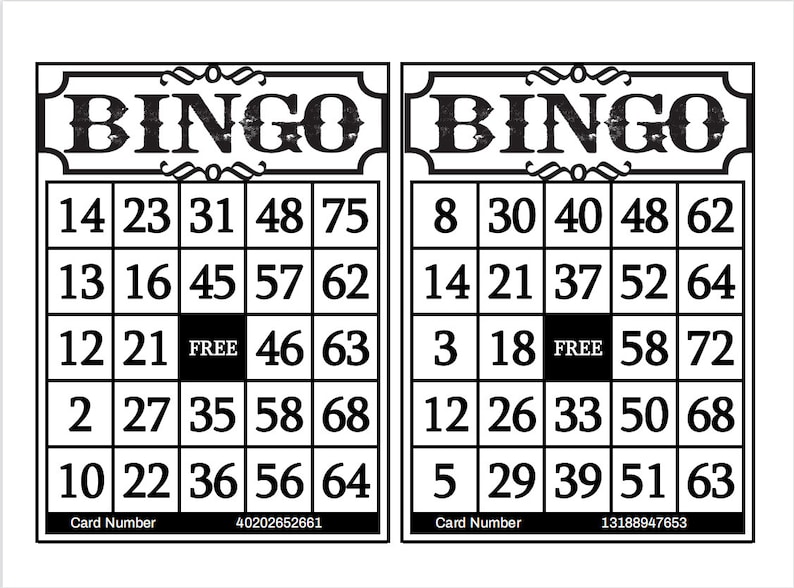 1200 Printable Bingo Cards, 2 per Page, Large, Activities for Seniors ...