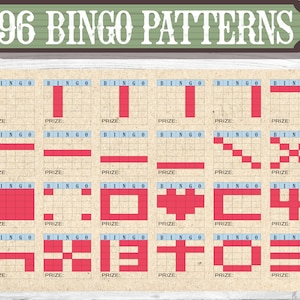 96 Bingo Patterns 24 per Page Printable Instant Download - Etsy