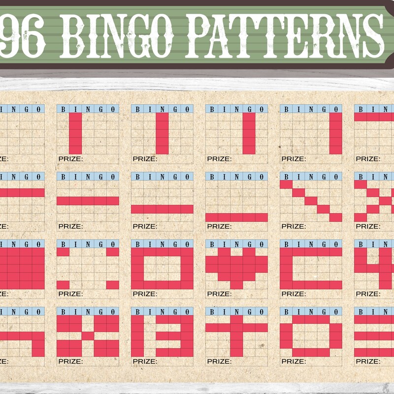 Bingo Pattern Template - Etsy