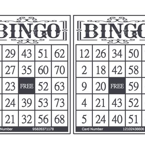 75 Balls Classic Bingo Cards Printable Instant Download 1200 Cards 2 ...