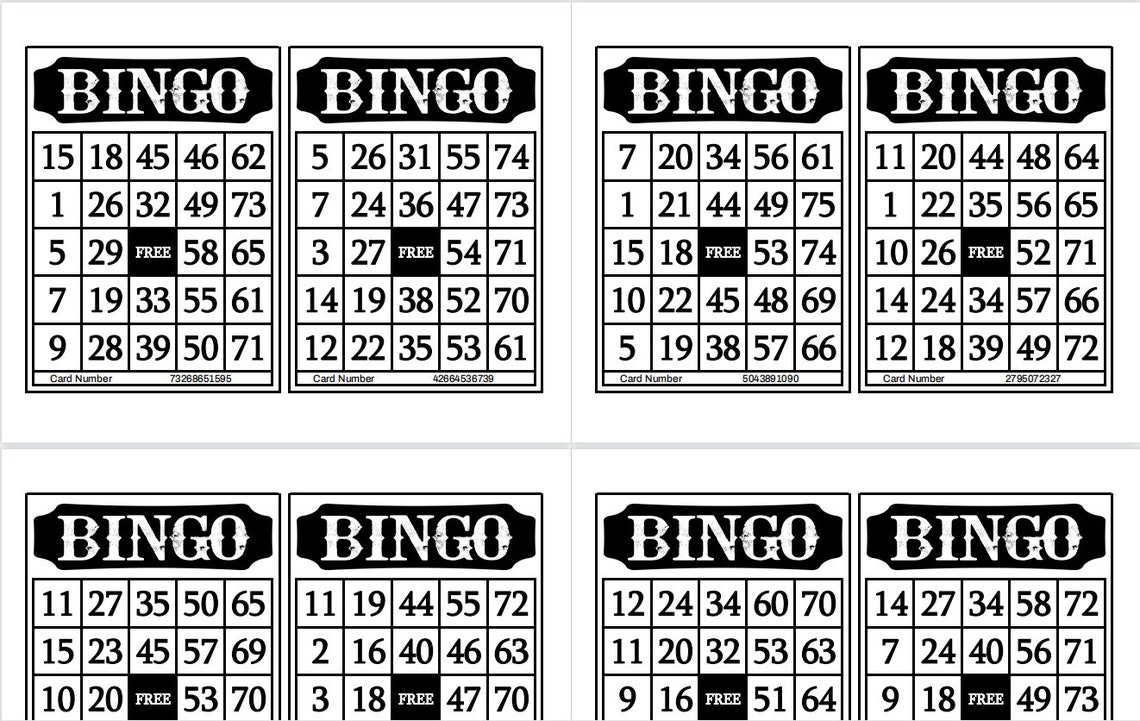 1200 Printable Bingo Cards 2 per Page Large Activities for - Etsy