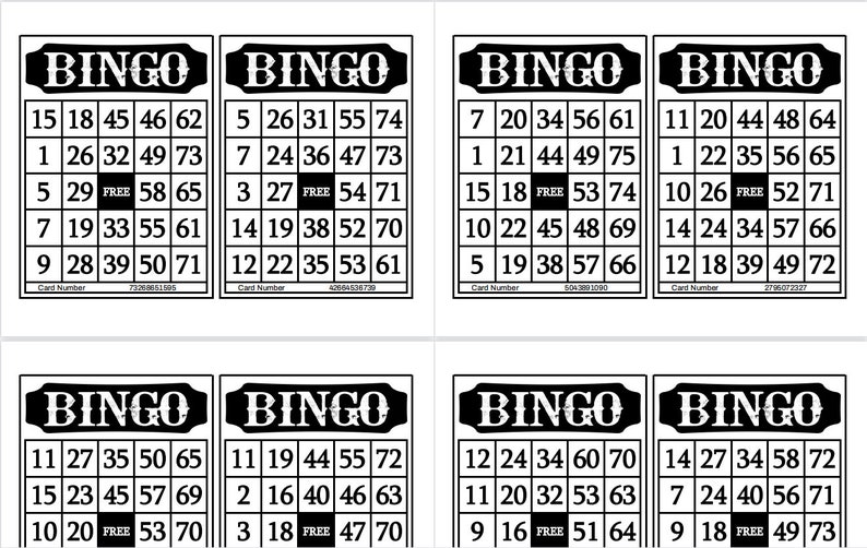 1200 Printable Bingo Cards 2 per Page Large Activities for - Etsy