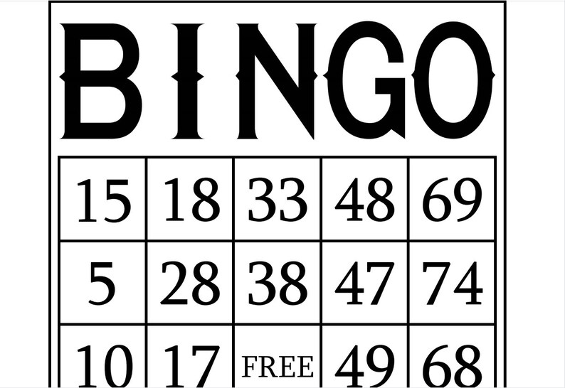 1200 Printable Bingo Cards, 1 per Page, Minimalist PDF Format for All ...