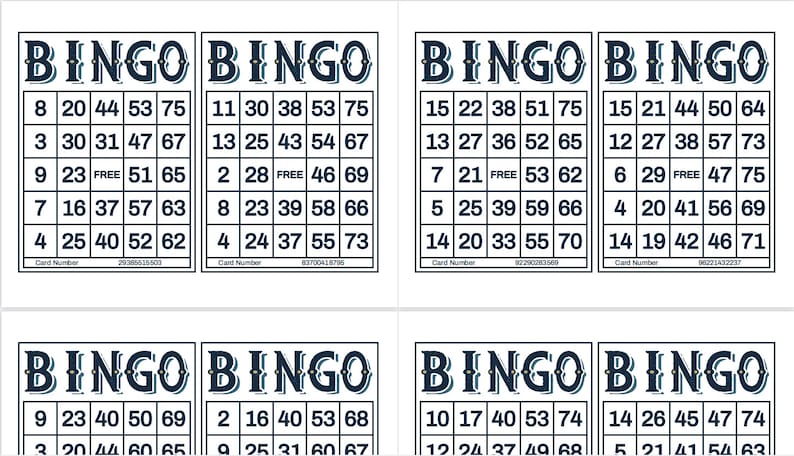 1200 Printable Bingo Cards, 2 per Page, Large, Activities for Seniors ...