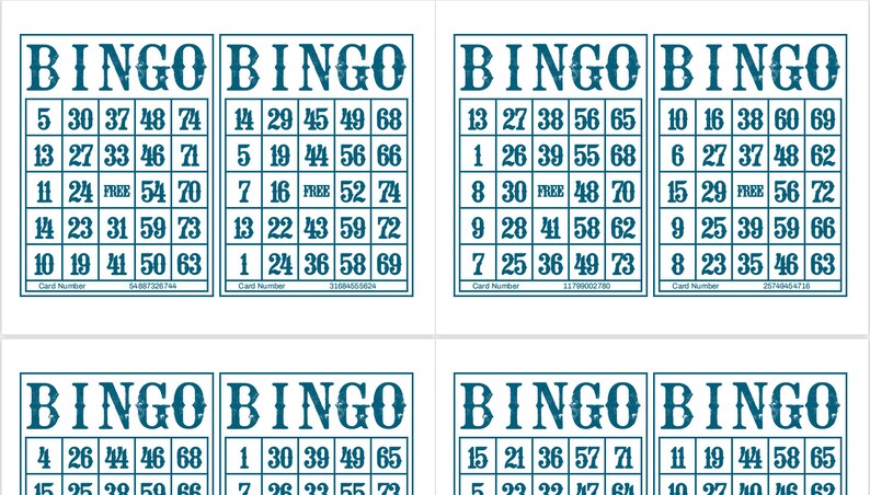 1200 Printable Bingo Cards, 2 per Page, Large, Activities for Seniors ...