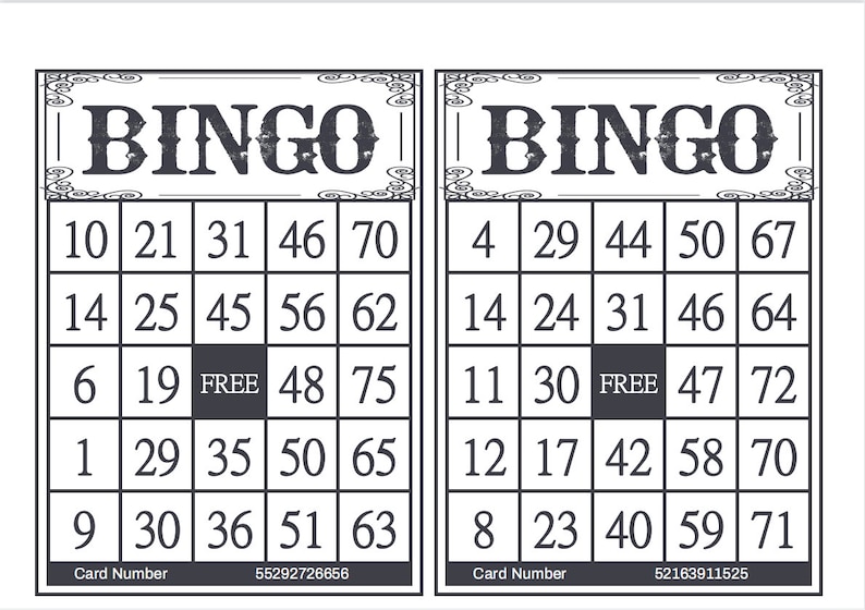75 Balls Classic Bingo Card Printable Instant Download 1200 Cards per ...