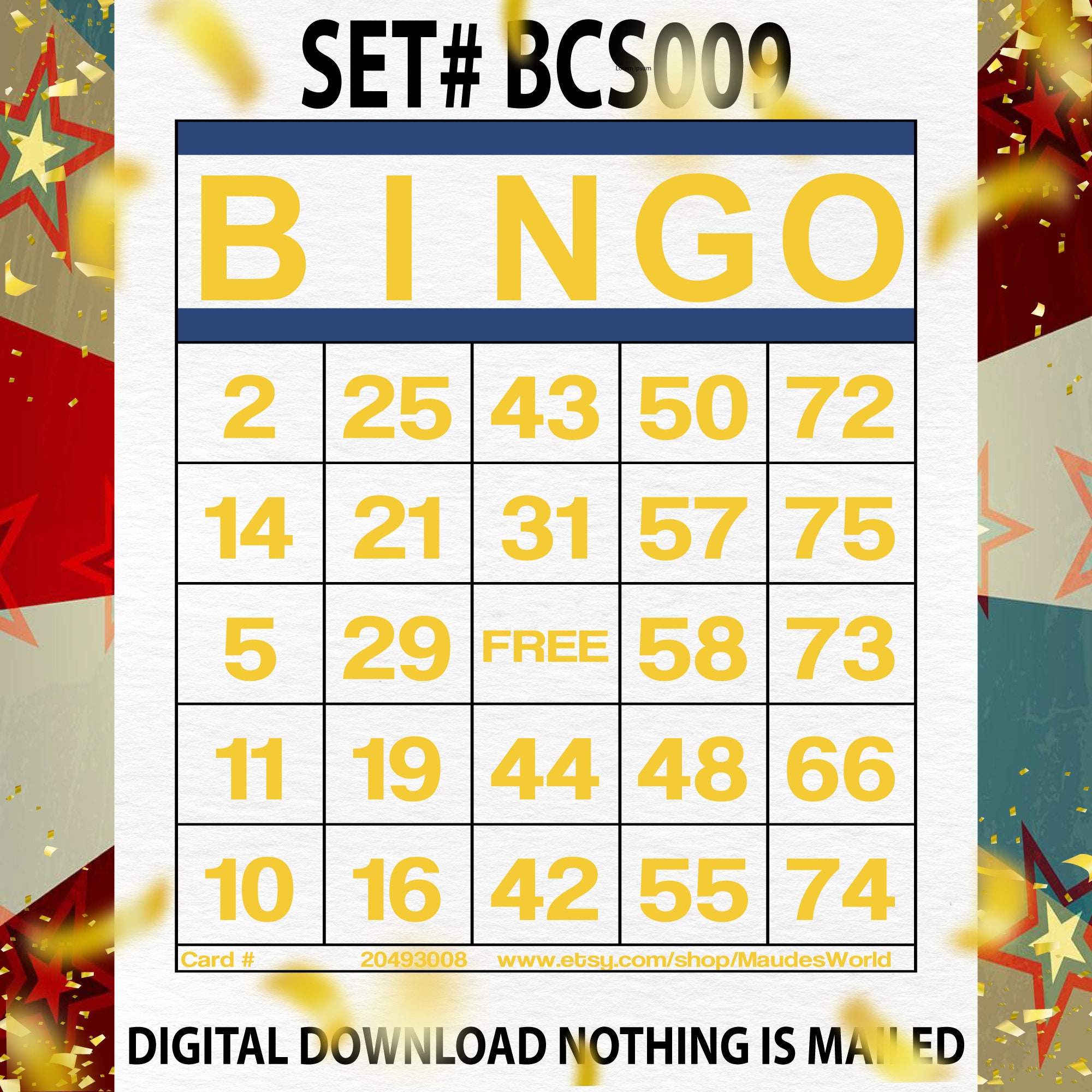 1200 Cards + 100 Cards Free Printable Bingo, 1 per Page, Large ...