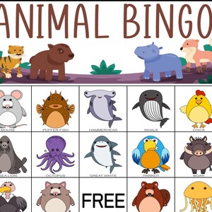 Instant Download: 50 Printable Animal Bingo Cards for Endless Fun ...