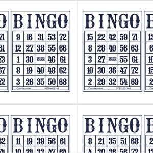 1200 Printable Bingo Cards, 2 per Page, Large, Activities for Seniors ...