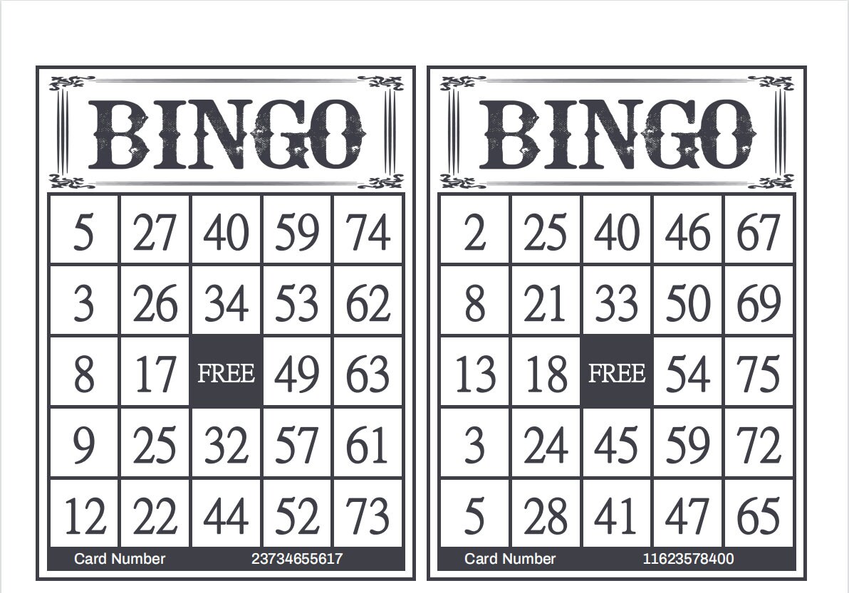 Printable Classic Bingo Card Instant Download Perfect for Parties, Game ...