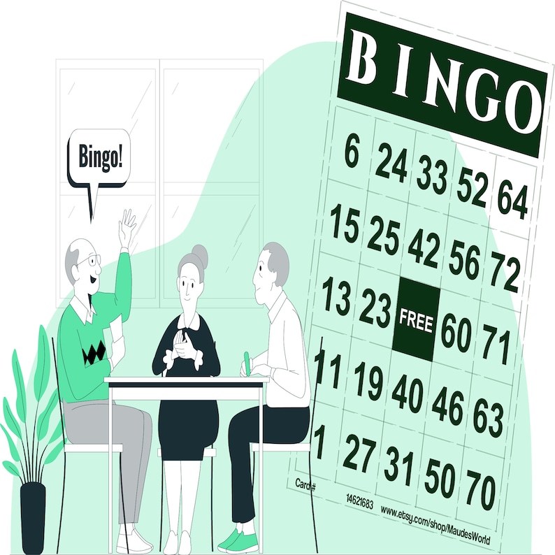 1200 Printable Bingo Cards, 2 per Page, Large, Activities for Seniors ...
