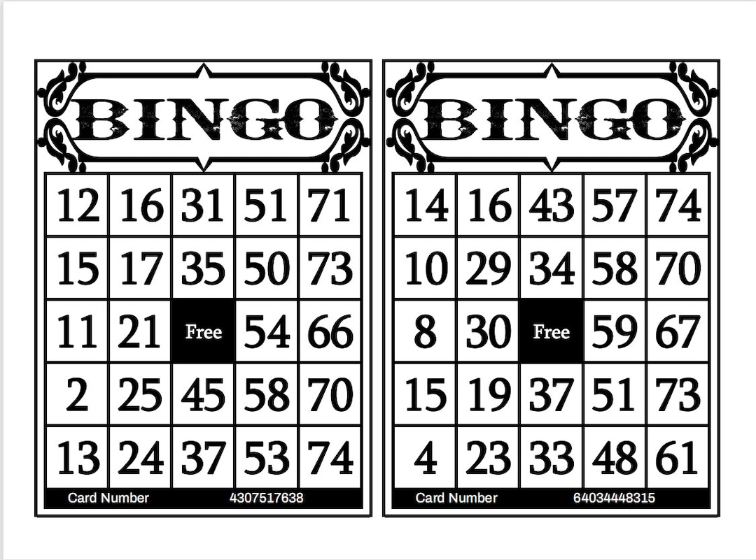 75 Balls Classic Bingo Cards Printable Instant Download 1200 Cards per ...