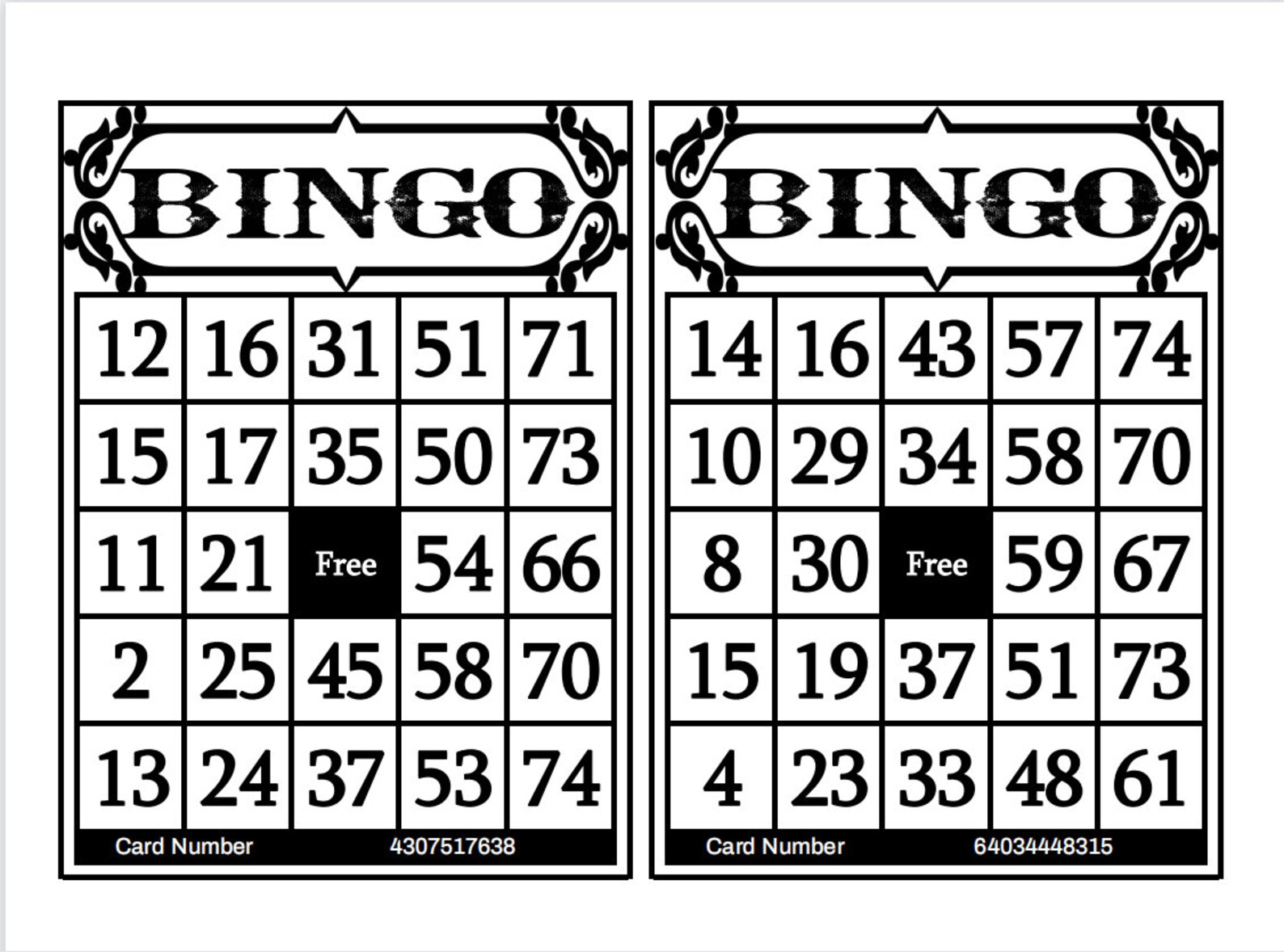 75 Balls Classic Bingo Cards Printable Instant Download 1200 Cards per ...