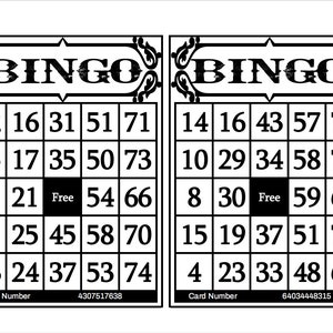 75 Balls Classic Bingo Cards Printable Instant Download 1200 Cards per ...