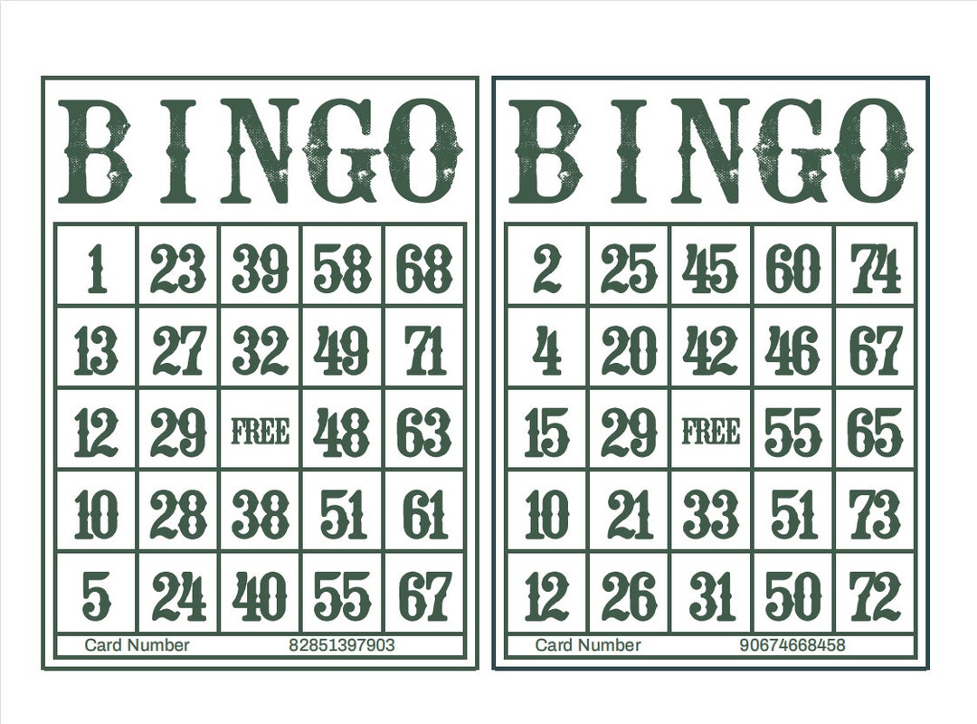 1200 Printable Bingo Cards, 2 per Page, Large, Activities for Seniors ...