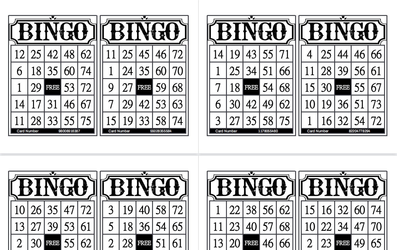 75 Balls Classic Bingo Cards Printable Instant Download 1200 Cards 2 ...