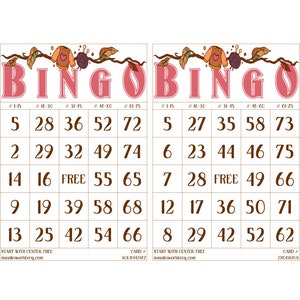 Autumn Team Bingo Card 1200 Unique Cards No Repeats Printable PDF ...