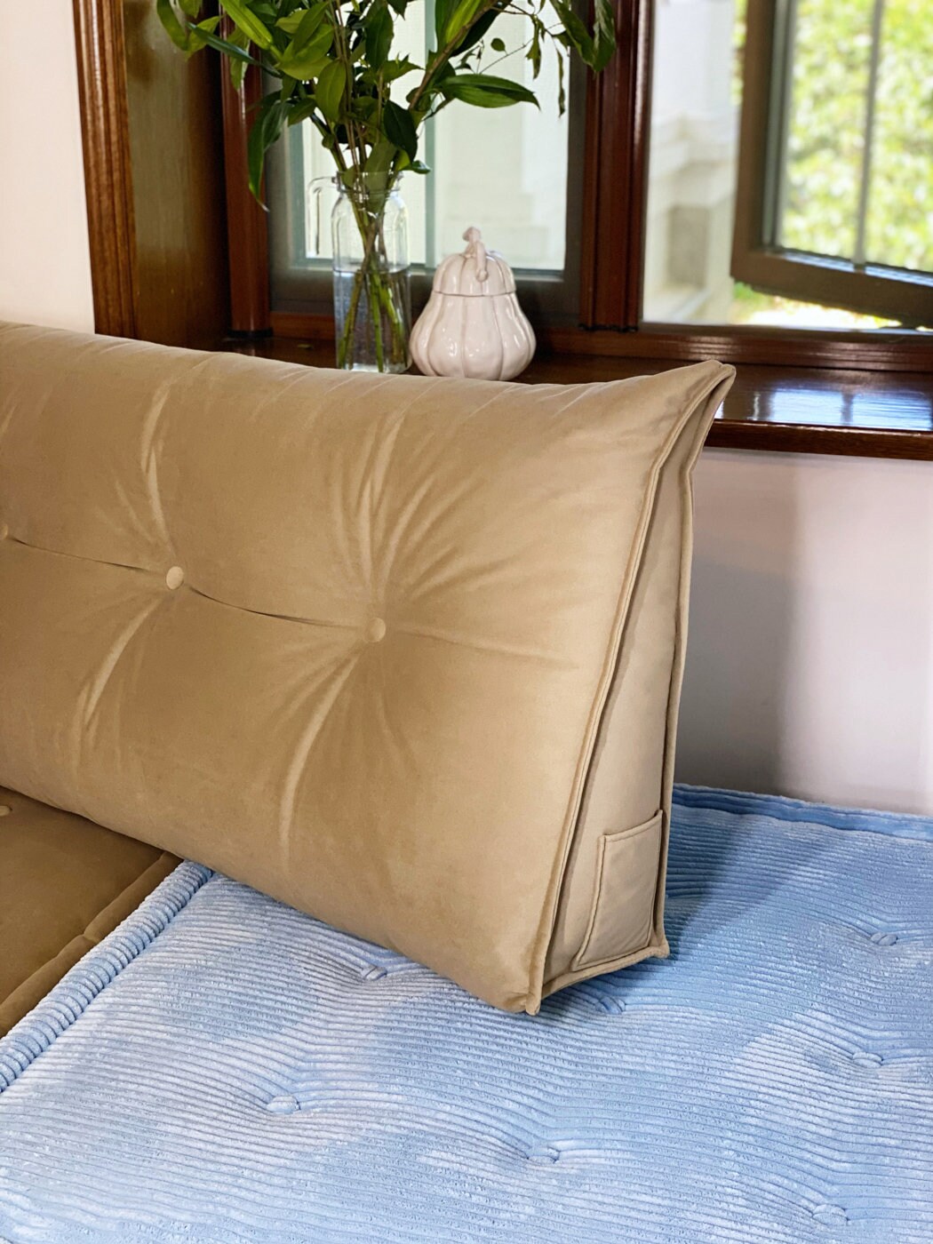 Bedroom Headboard Pillow, Custom Headboard, Relaxation Décor Pillow ...