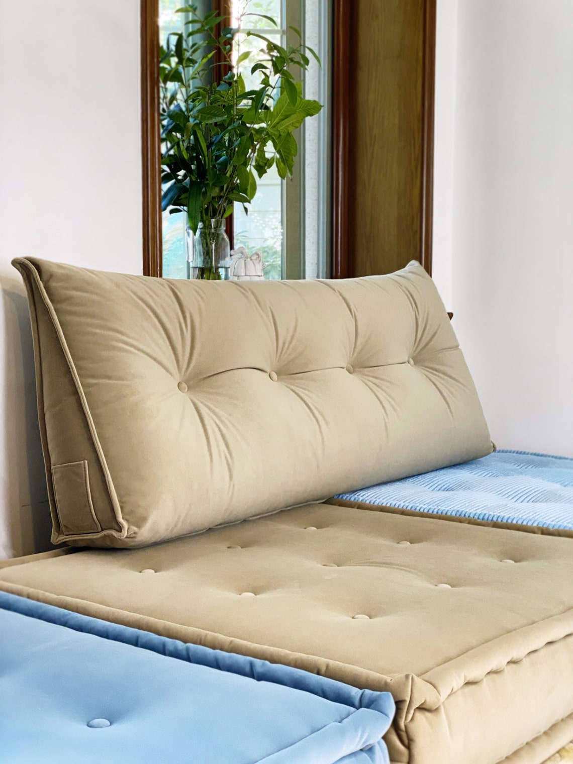 Bedroom Headboard Pillow, Custom Headboard, Relaxation Décor Pillow ...