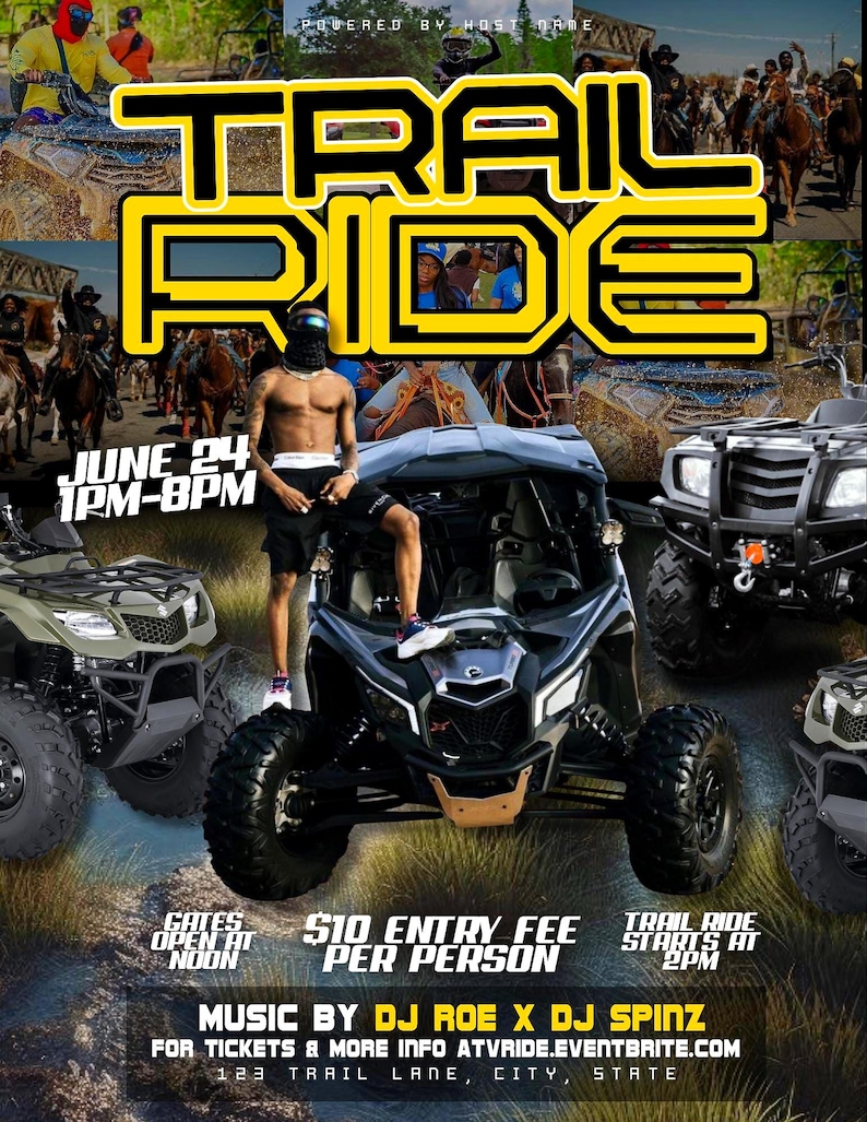 ATV Trail Ride Flyer Template, Western Party (digital Download) - Etsy