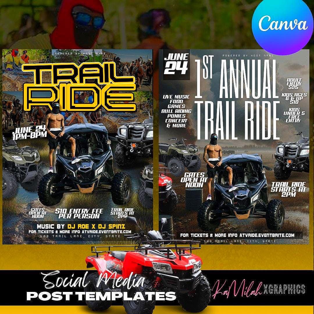 Trail Ride Flyer (2 TEMPLATES), ATV Party Flyer, Dirtbike Flyer ...