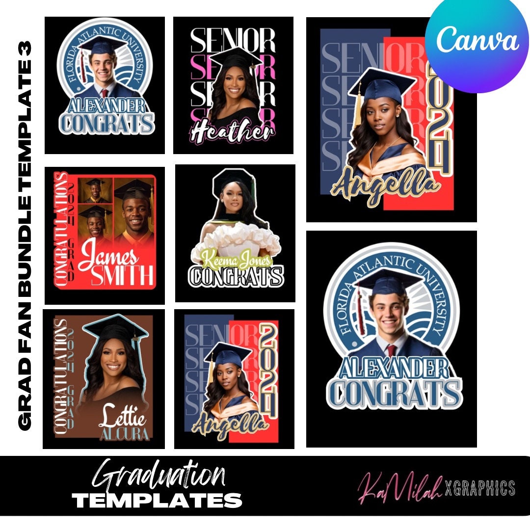 Graduation Paddle Fan Template, Personalized Graduation Fan, Custom ...