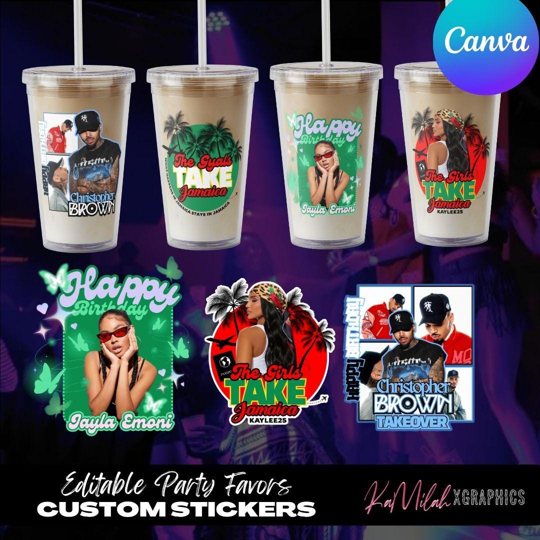 Editable Party Cup Template, Customizable Design (canva) - Etsy