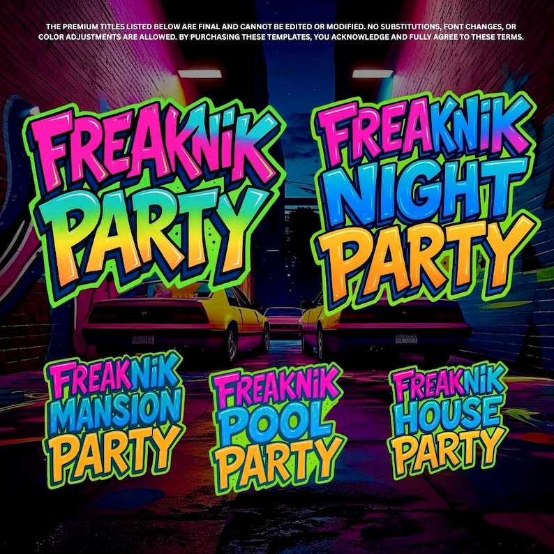 Freaknik Party Flyer Templates, Canva Editable (digital Download) - Etsy